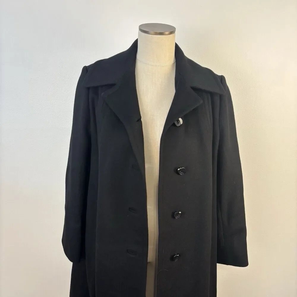 Vintage | Jackets & Coats | Vtg 96s Stevens Forstmann Black Wool Swing ...